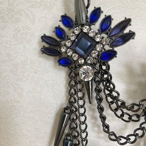 BaubleBar | Jewelry | Baublebar Blue Crystal Spike Statement Necklace ...